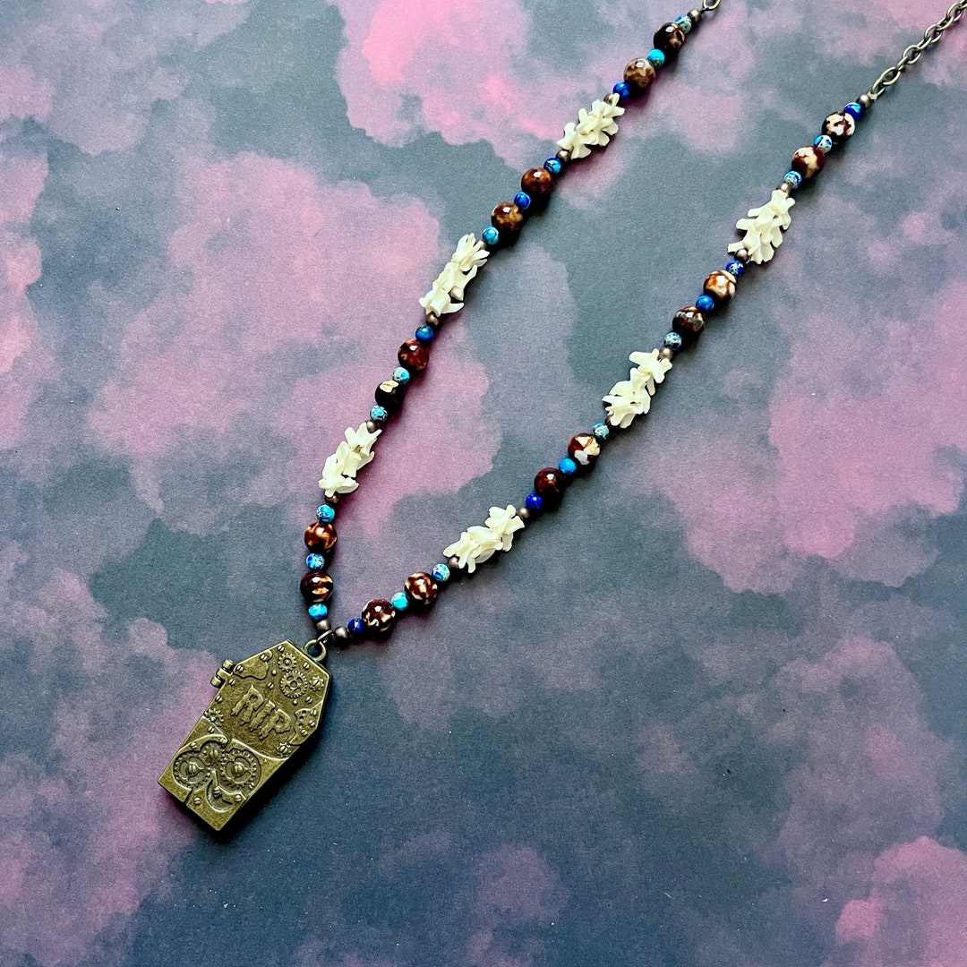 Rat Vertebrae Bone Jewelry Coffin Pendant Oddities and - Etsy