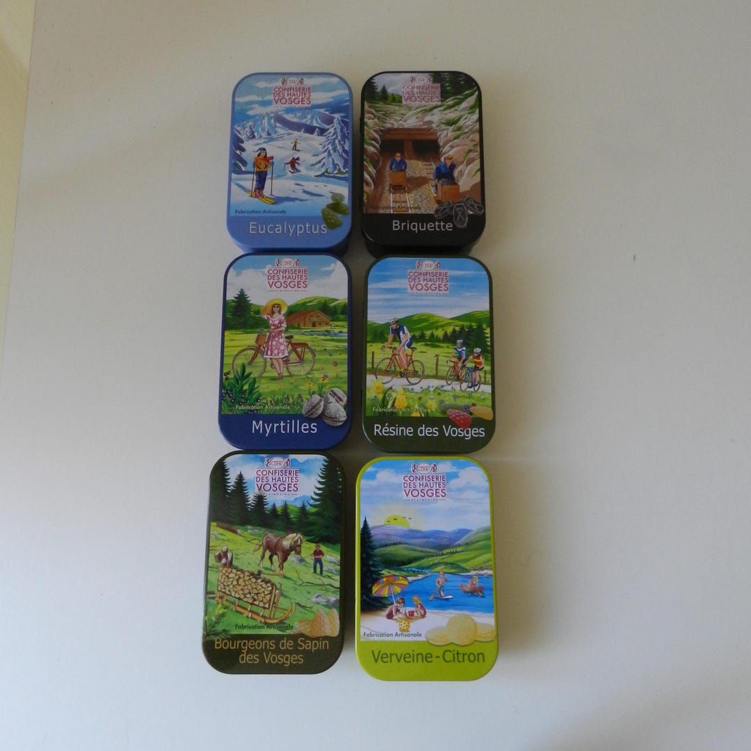 French Vintage Tin/6 Sweet Tins /gift Idea/strorage Tin/advertising Tin ...