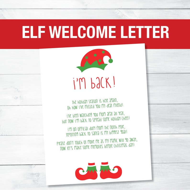 Elf Welcome Letter | Printable | Letter Size - Etsy