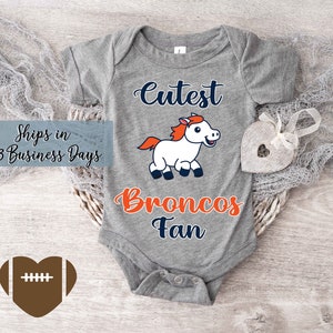 Cutest Broncos Fan Babysuit Bodysuit. Personalized Football Fan Baby ...