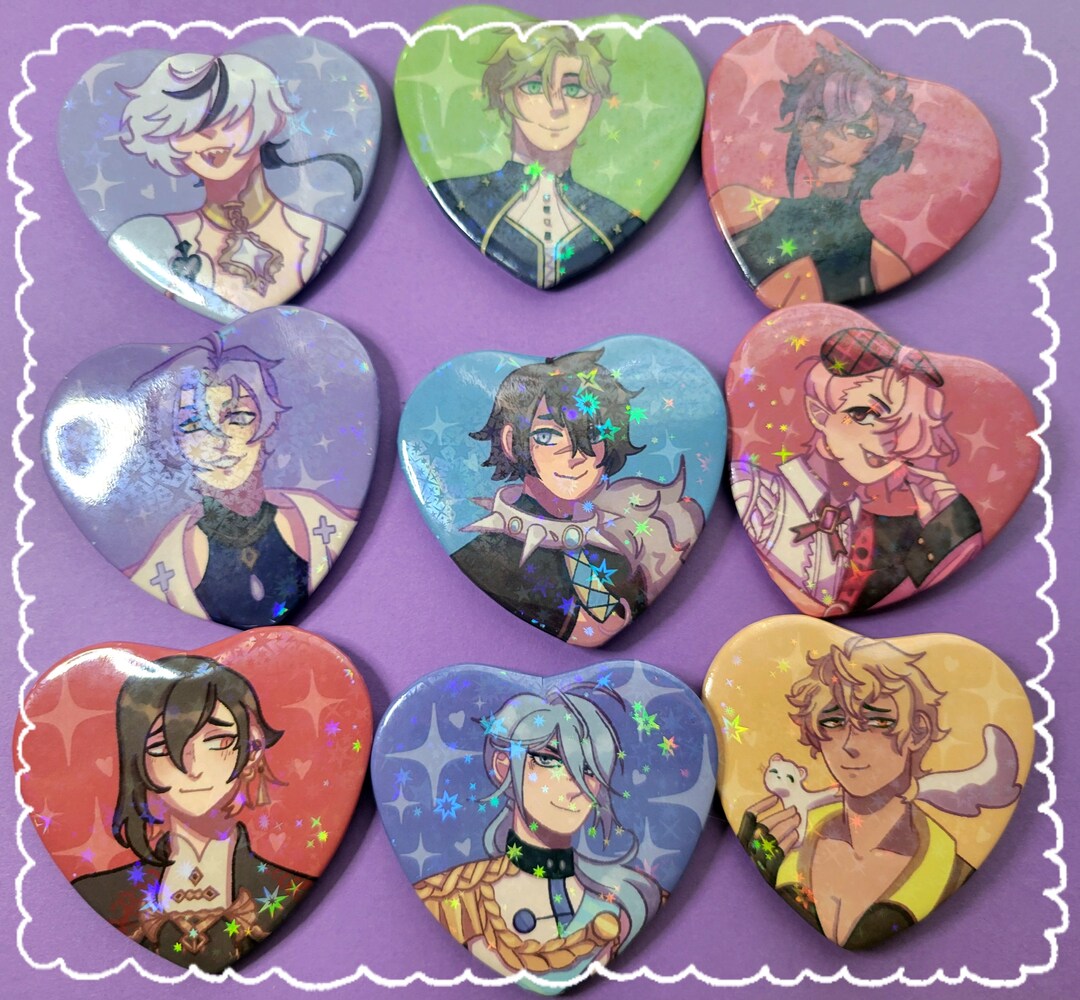 Nu: Carnival Heart Buttons - Etsy