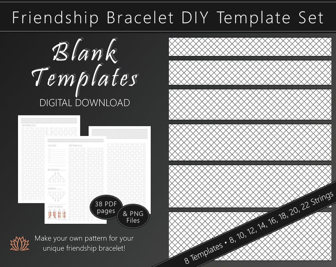 Friendship Bracelet DIY Template Set Blank for Own Patterns - Etsy