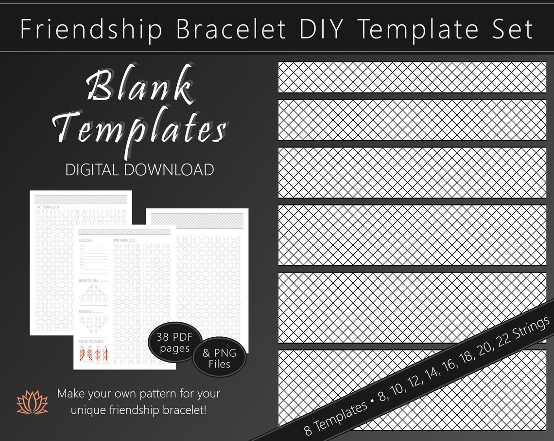Friendship Bracelet DIY Template Set Blank for Own Patterns - Etsy