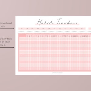 Habit Tracker Printable, Tracker for Daily Tasks and Goals, Undated ...