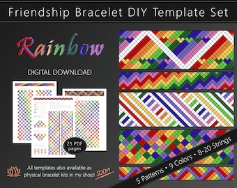 Friendship Bracelet DIY Template Set, Blank, for Own Patterns, Tutorial ...