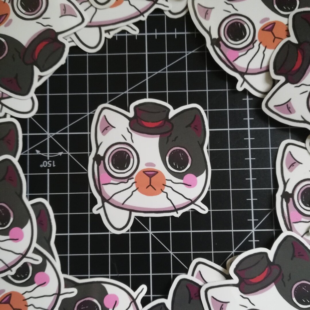 Hat Cat Vinyl Sticker Katze Mit Hut Sticker - Etsy