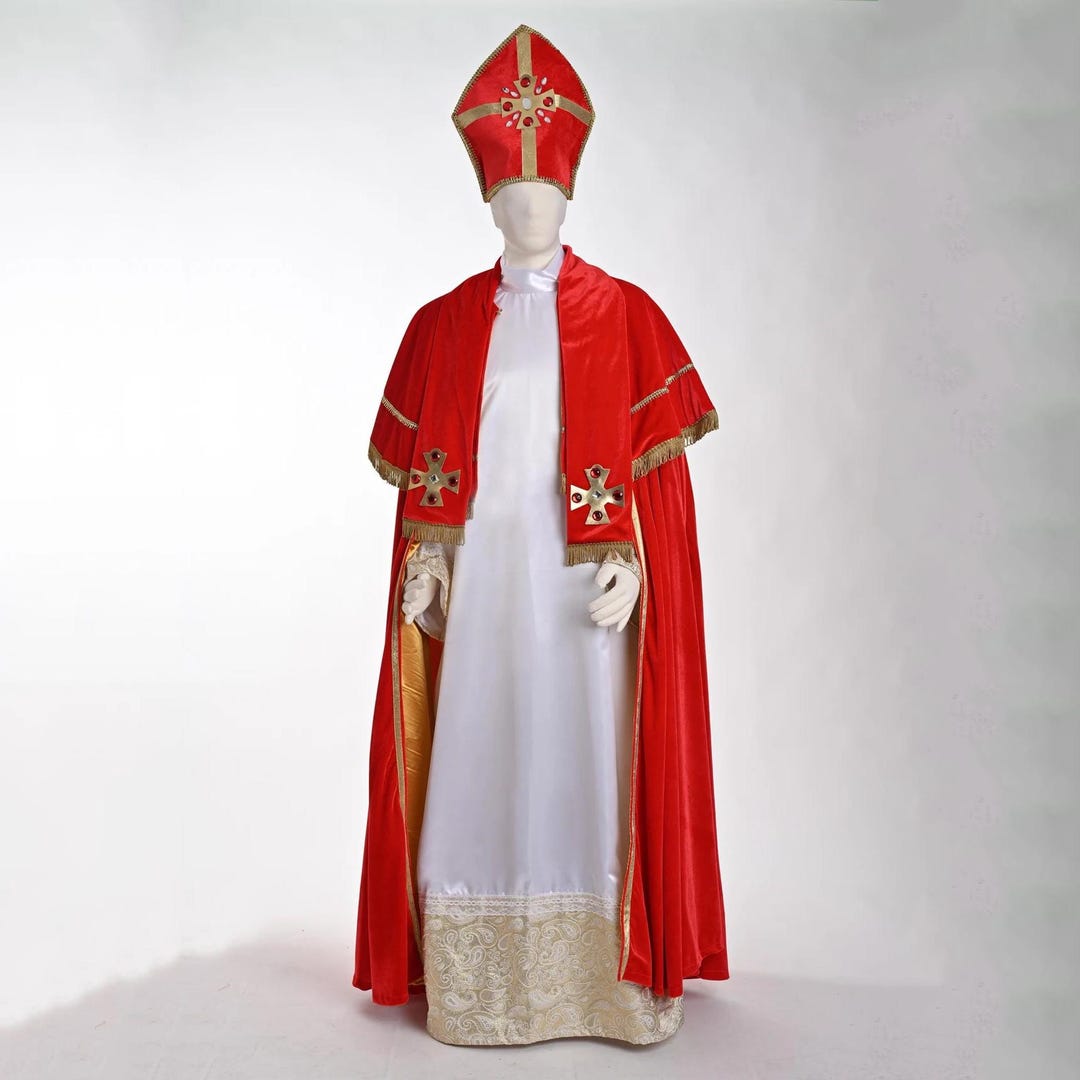 Handmade Saint Nicholas Costume, Velvet Father Christmas Outfit, L-XL ...