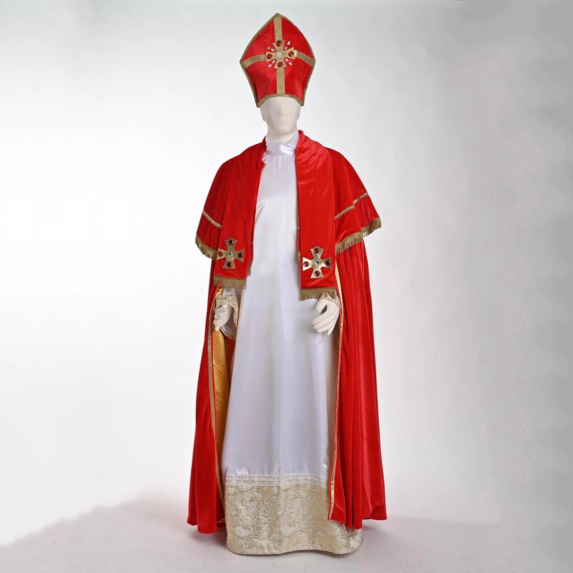 Handmade Saint Nicholas Costume, Velvet Father Christmas Outfit, L-XL ...