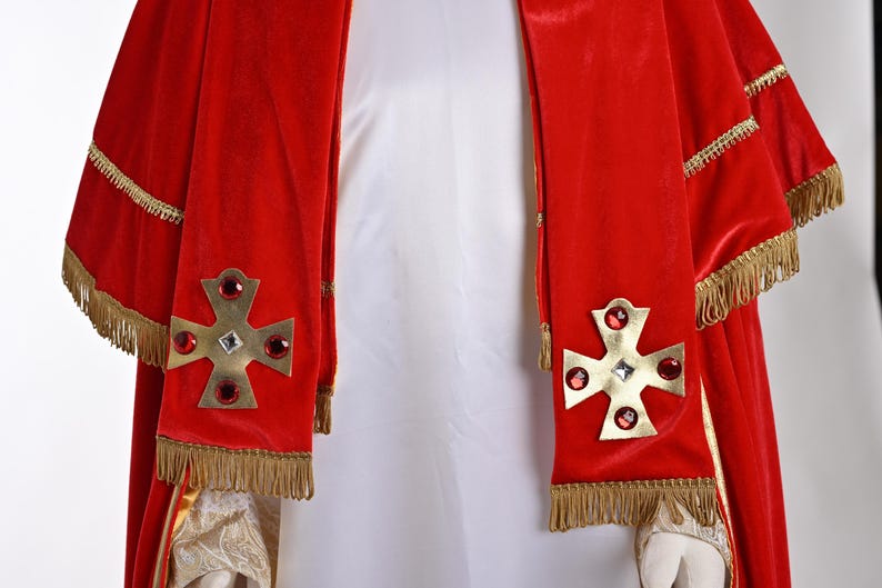 Handmade Saint Nicholas Costume, Velvet Father Christmas Outfit, L-XL ...
