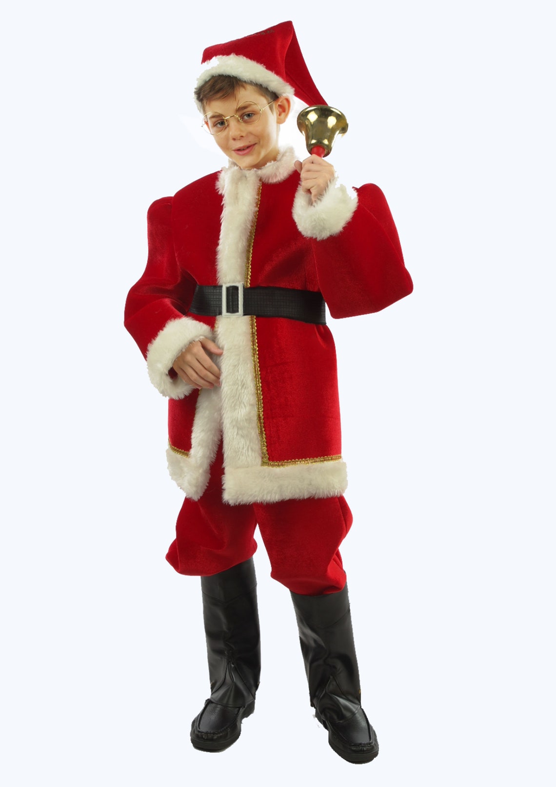 Santa Claus Red Velvet Deluxe Costume for Kids Christmas - Etsy