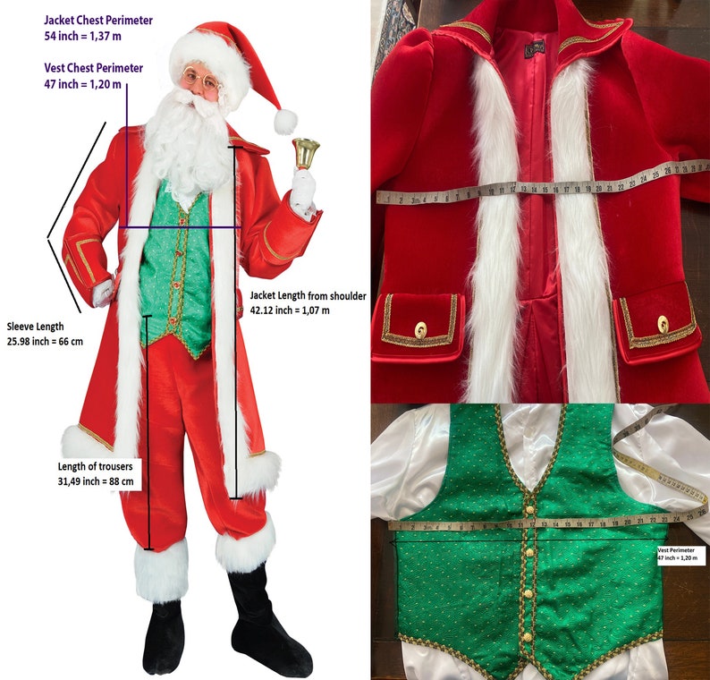 Deluxe Santa Claus Costume Plus Size Santa Suit Professional - Etsy