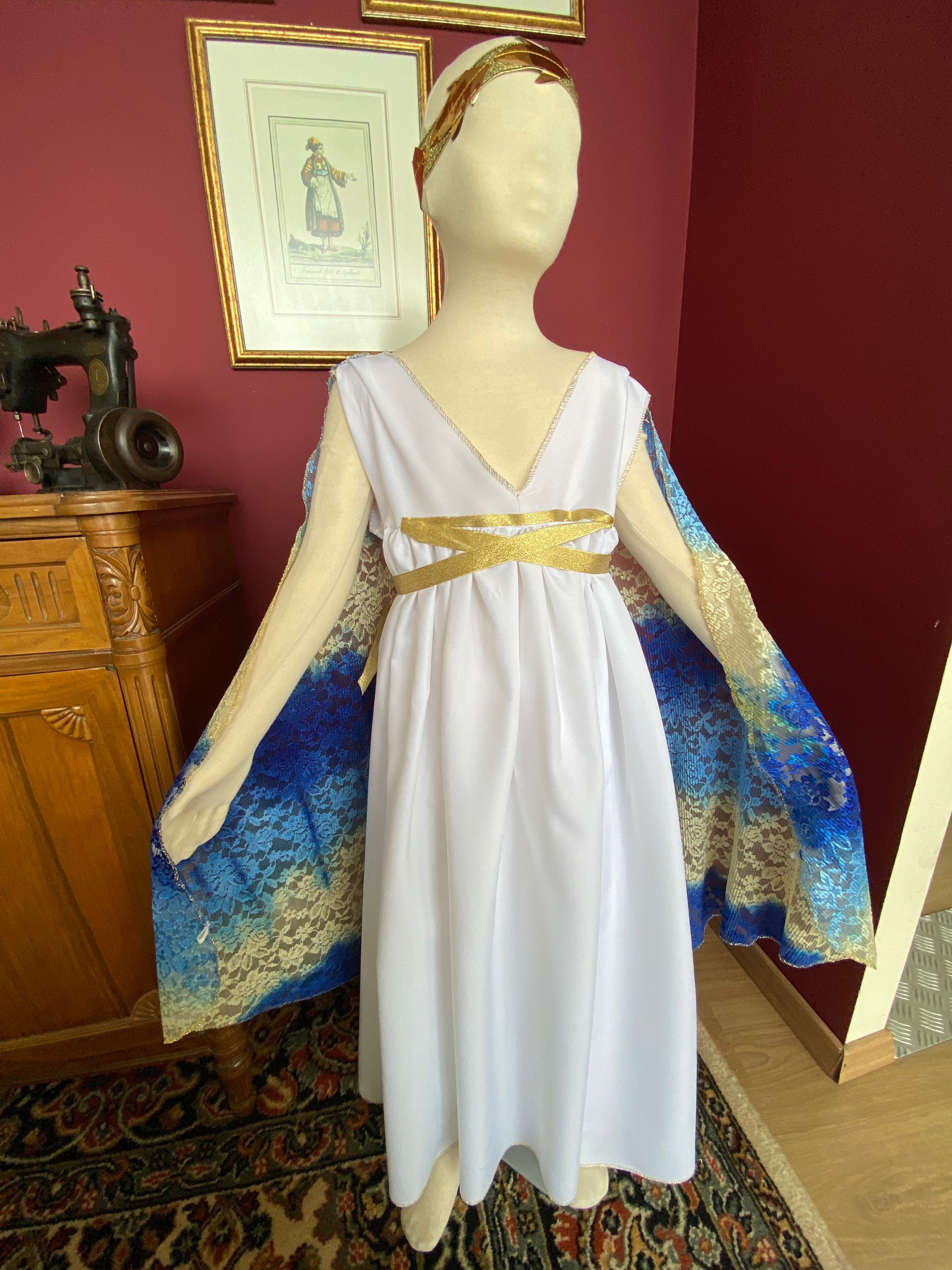 Greek Goddess Costume: White Chiton Tunic Dress With Head Ribbon - Etsy