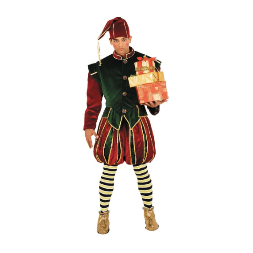 Christmas Elf Men's Costume, Handmade Velvet Adult Elf Outfit ...