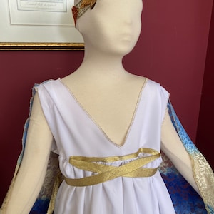 Greek Goddess Costume: White Chiton Tunic Dress With Head Ribbon - Etsy