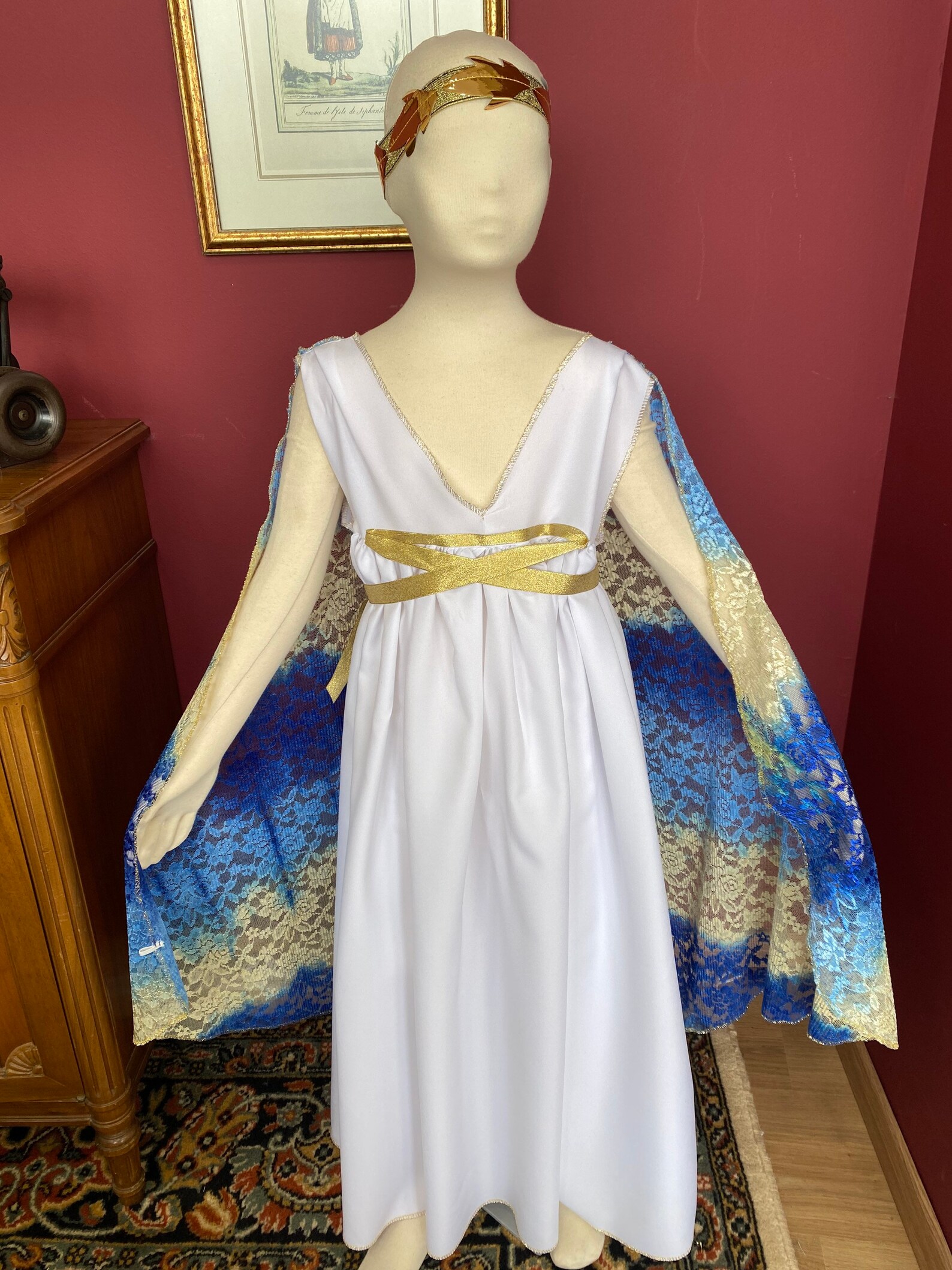 Greek Goddess Costume: White Chiton Tunic Dress With Head Ribbon - Etsy