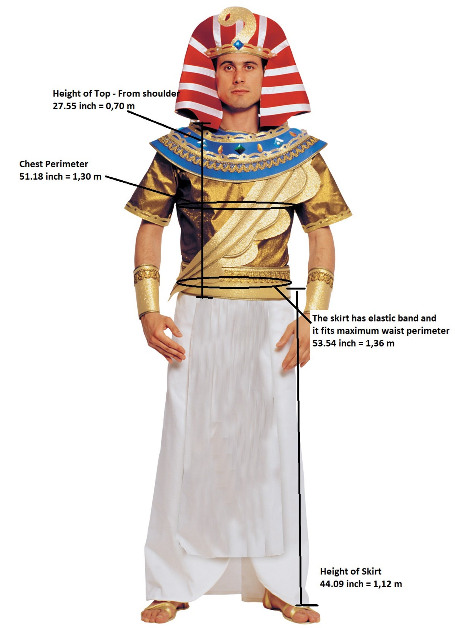 Pharaoh Egyptian Royal Men's Carnival Outfit for Fancy - Etsy