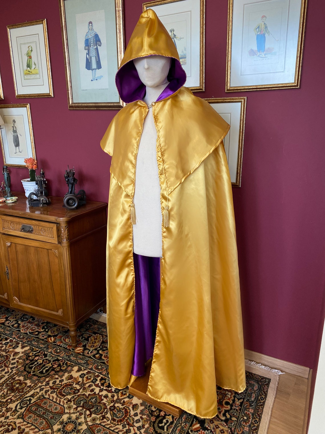 Venetian Double Satin Cape With Hood and Lining Venetian | Etsy