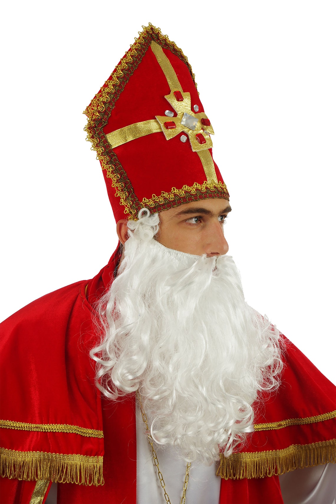 Handmade Saint Nicholas Costume: Red Velvet Father Christmas Outfit (L ...