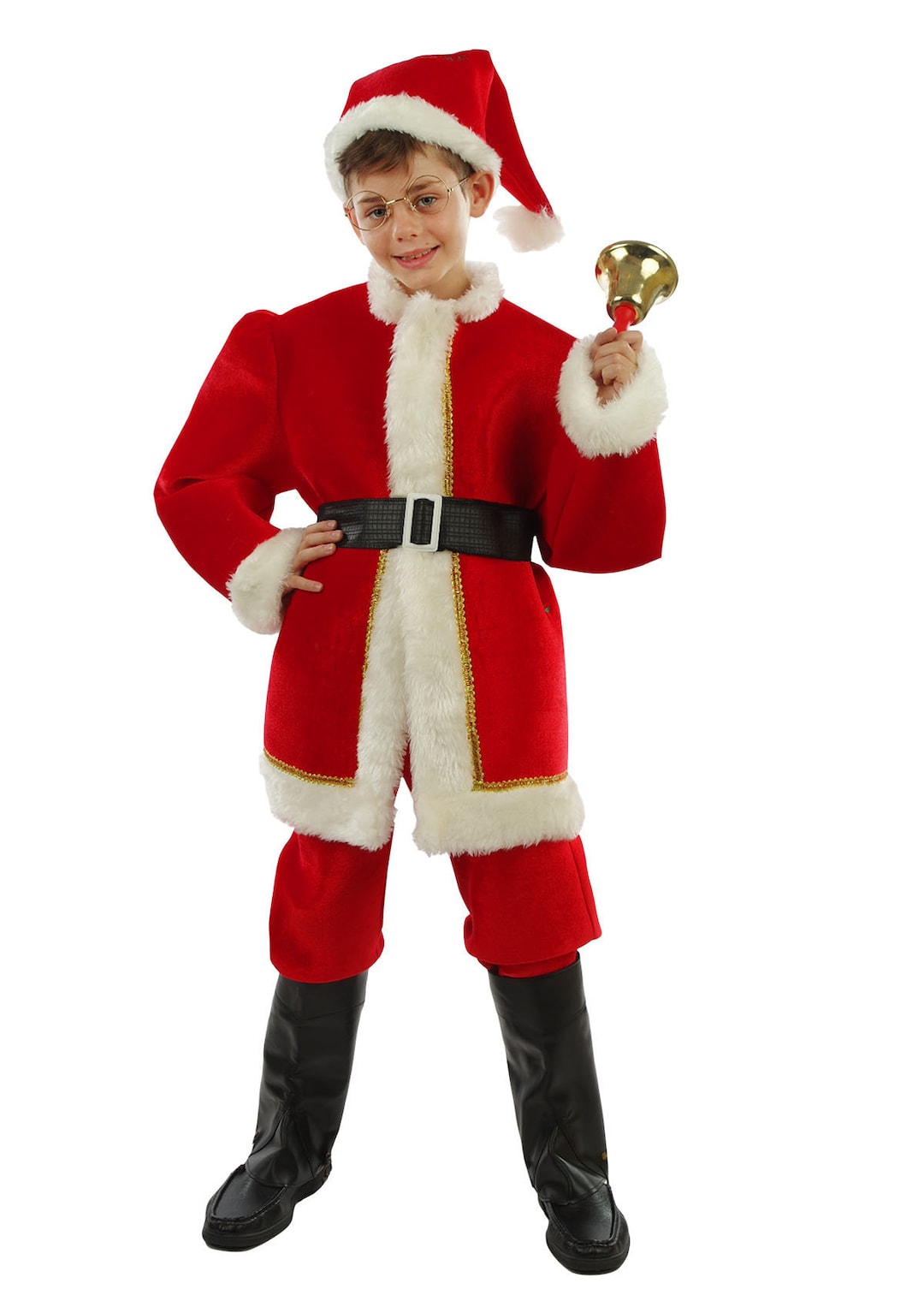 Santa Claus Red Velvet Deluxe Costume for Kids, Christmas Costume for ...