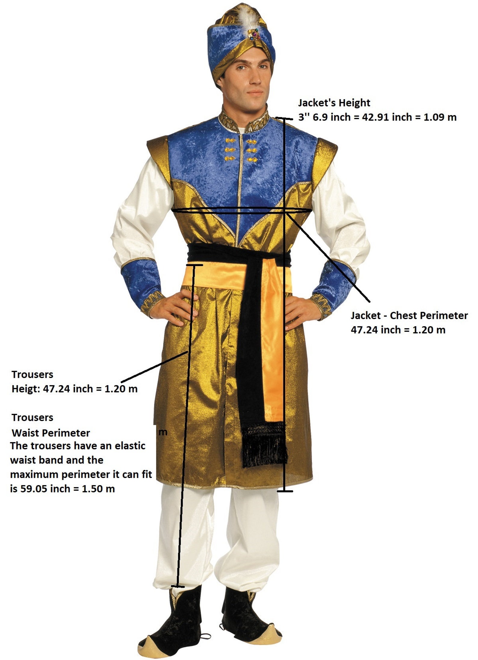 Sultan Men's Costume Arabian Prince Alladin Fancy Dress - Etsy