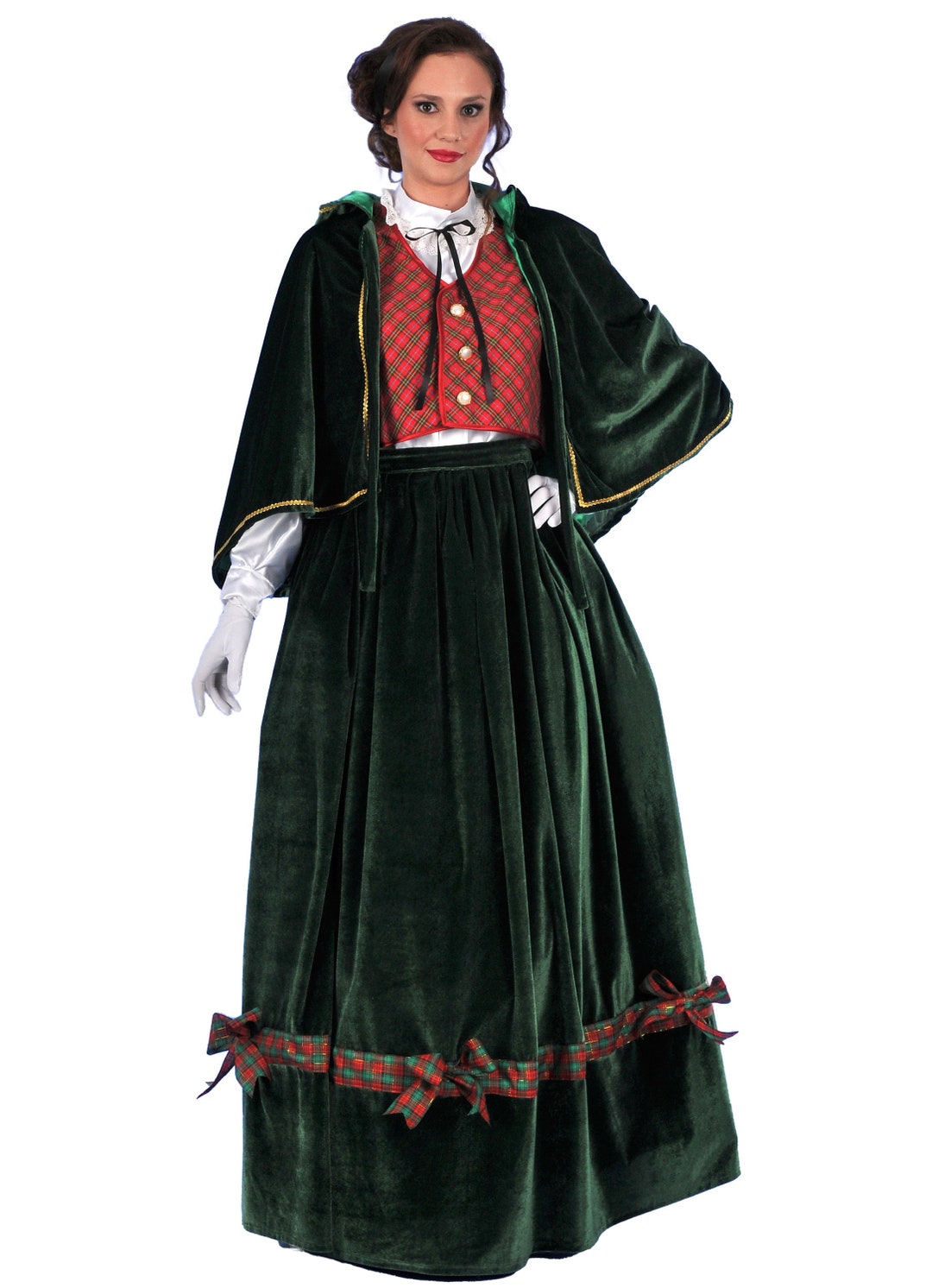 Mrs Santa Claus Caroler Costume, Santa Claus Outfit, Miss Santa Dress ...