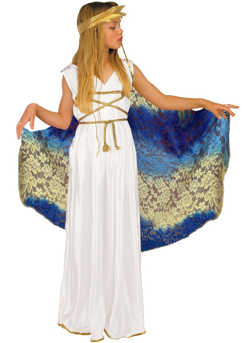Greek Goddess Costume: White Chiton Tunic Dress With Head Ribbon - Etsy