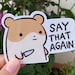 Hamster With Knife Say That Again Sticker | Funny Meme Sticker | Cute ...