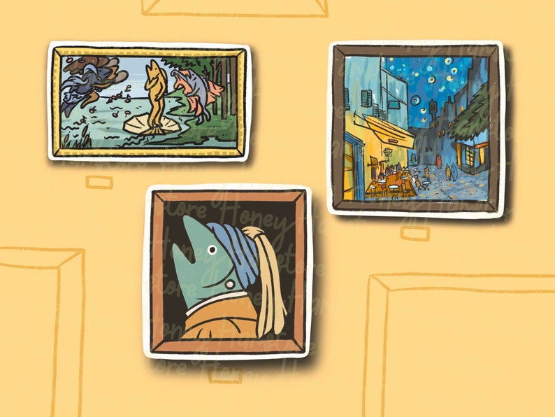 Fish Art Sticker Series 1 Art History Sticker Fish Gallery - Etsy