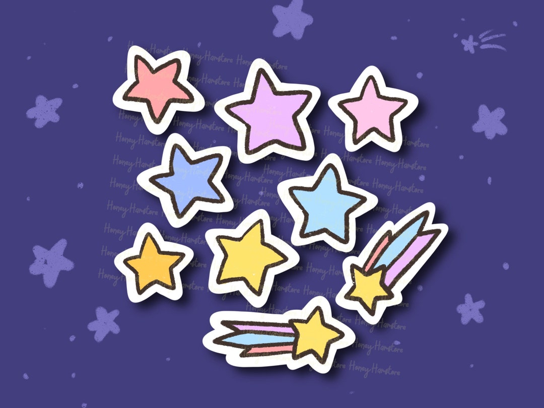 Mini Star Set of 9 Sticker | Aesthetic Sticker | Gifts Under 10 | Water ...