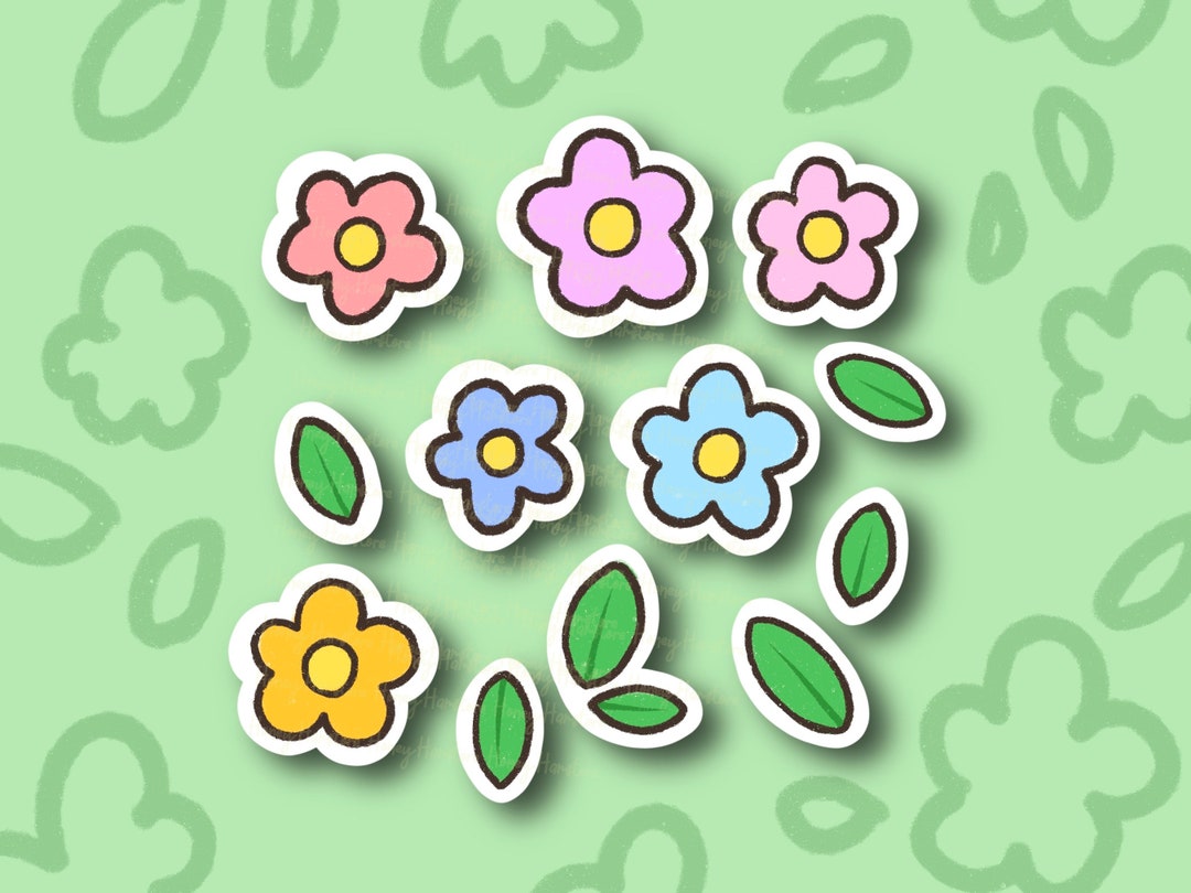 Mini Flower Set Sticker | Set of 12 | Aesthetic Floral | Gifts Under 10 ...