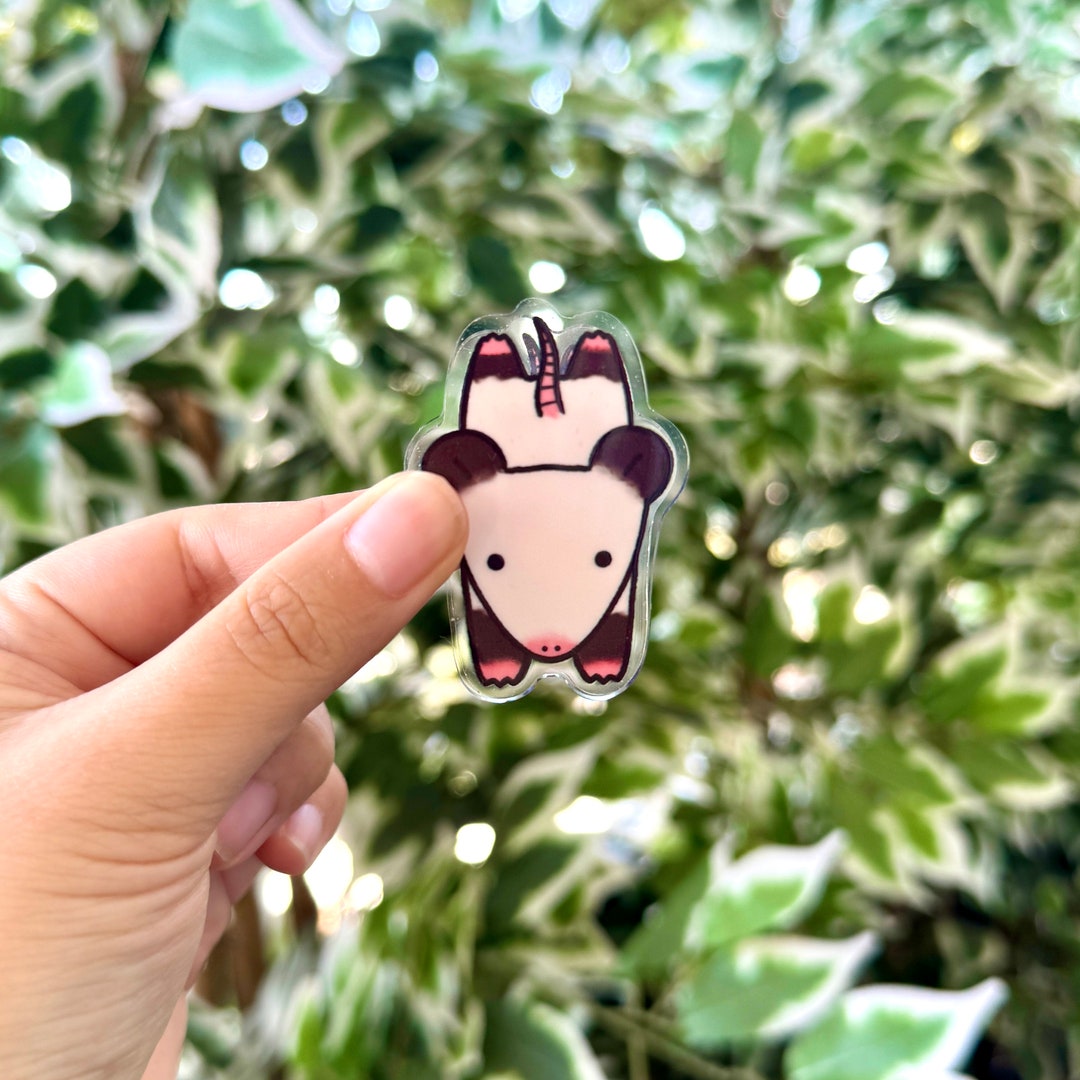 Possum Acrylic Clip Binder Clip Cute Double Sided Design Acrylic Gift ...