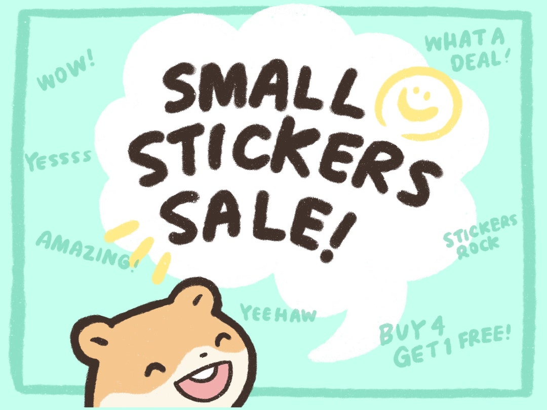 Buy 4 Get 1 Free | Small Stickers Sale | Promotion Set | Funny Cute ...