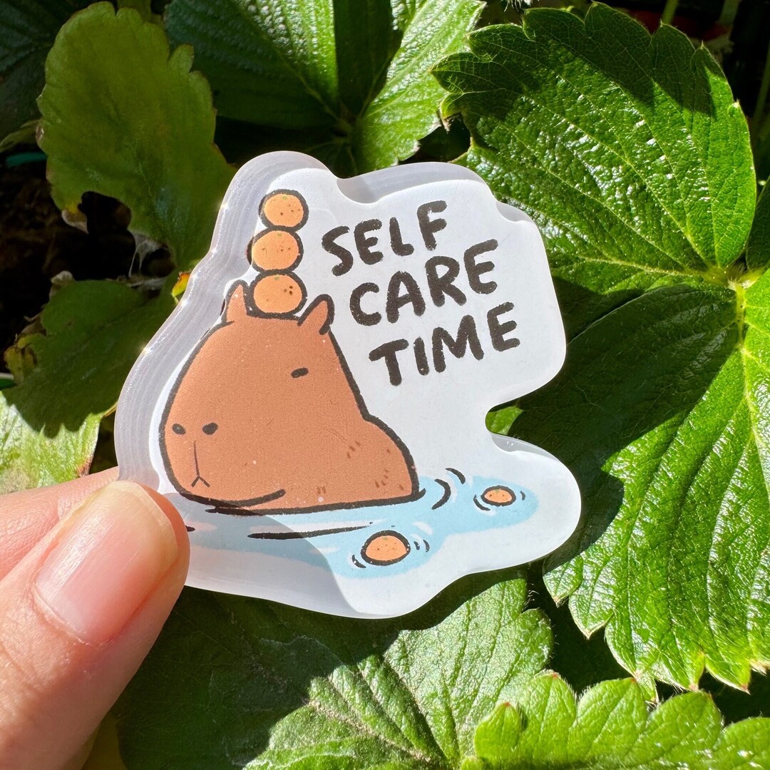 Capybara Self Care | Funny Cute Acrylic Magnet | Gifts Under 10 ...