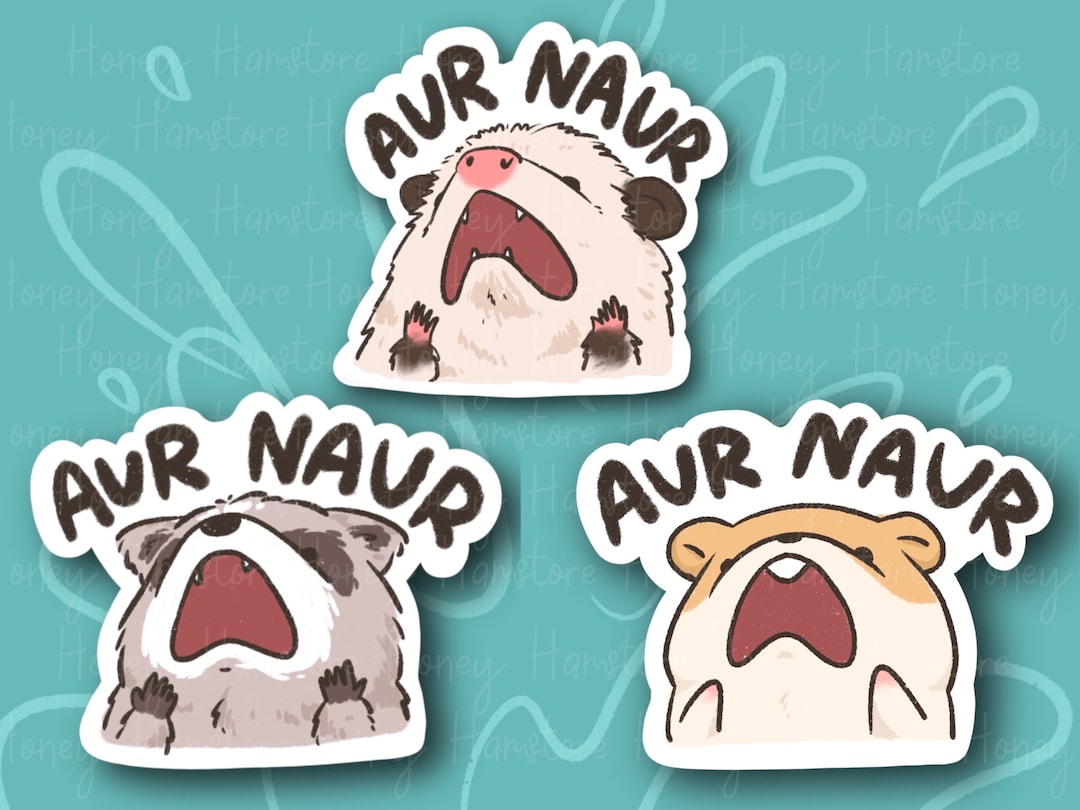 Aur Naur Cute Sticker Funny Sticker Possum Hamster Raccoon - Etsy
