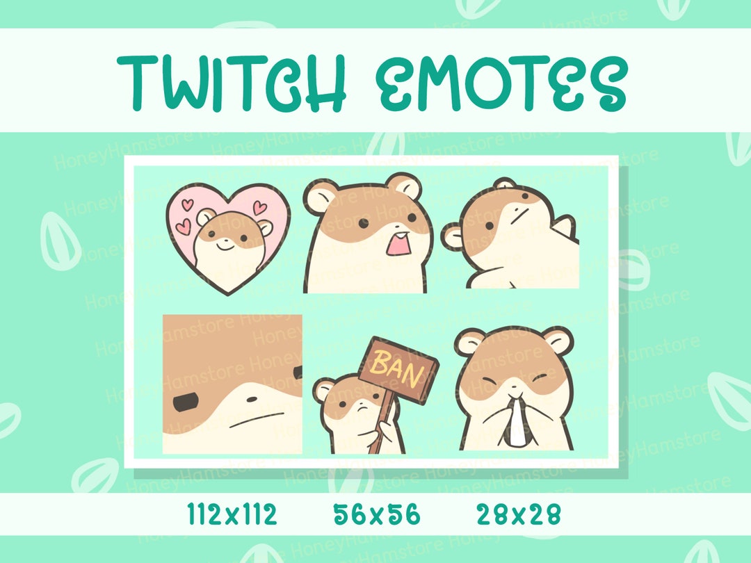 6 Cute Hamster Emote Pack Twitch Emote Discord Emotes Streaming Emote ...