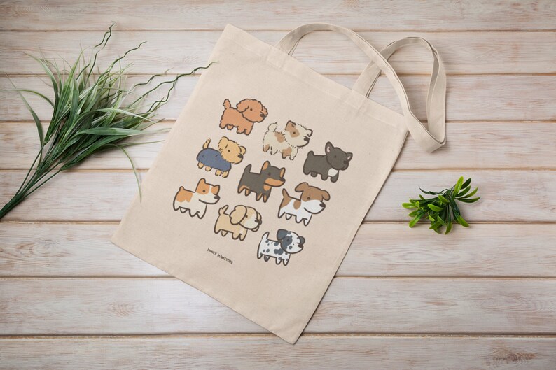 Cute & Kawaii Dog Puppy Tote Bag Canvas Tote Bag - Etsy