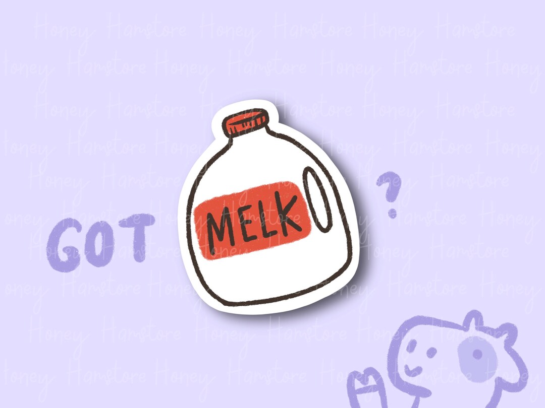 Melk Sticker | Funny and Cute Laptop Sticker | Gifts Under 5 | Water ...