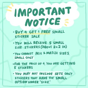 Buy 4 Get 1 Free | Small Stickers Sale | Promotion Set | Funny Cute ...