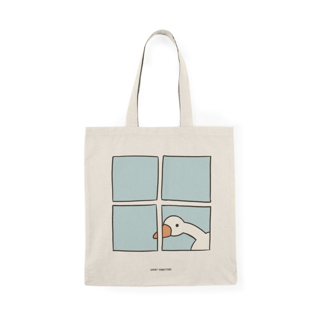 Cute Goose by the Window Tote Bag | 100 % Cotton | Gifts Under 20 ...