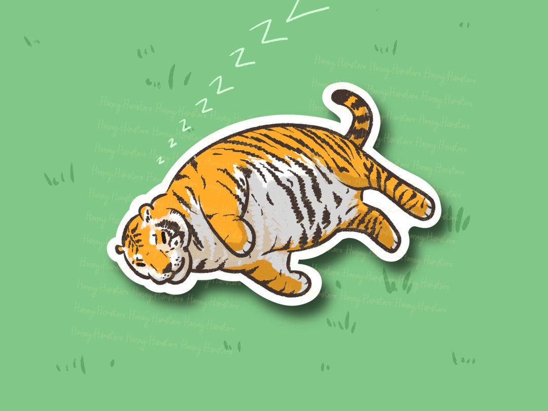 Chonk Tiger Sticker | Funny Joke Sticker | Gifts Under 10 | Water ...