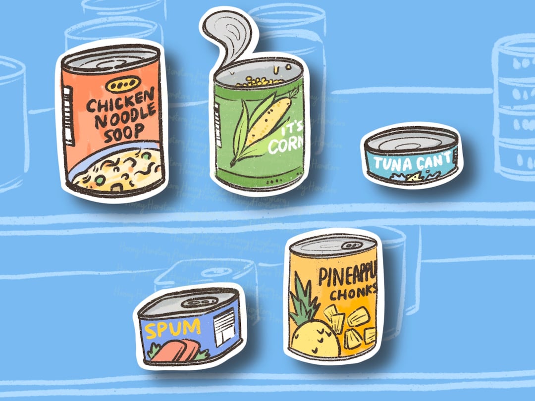 Canned Foods Sticker | Funny Sticker | Gifts Under 10 | Water Resistant ...