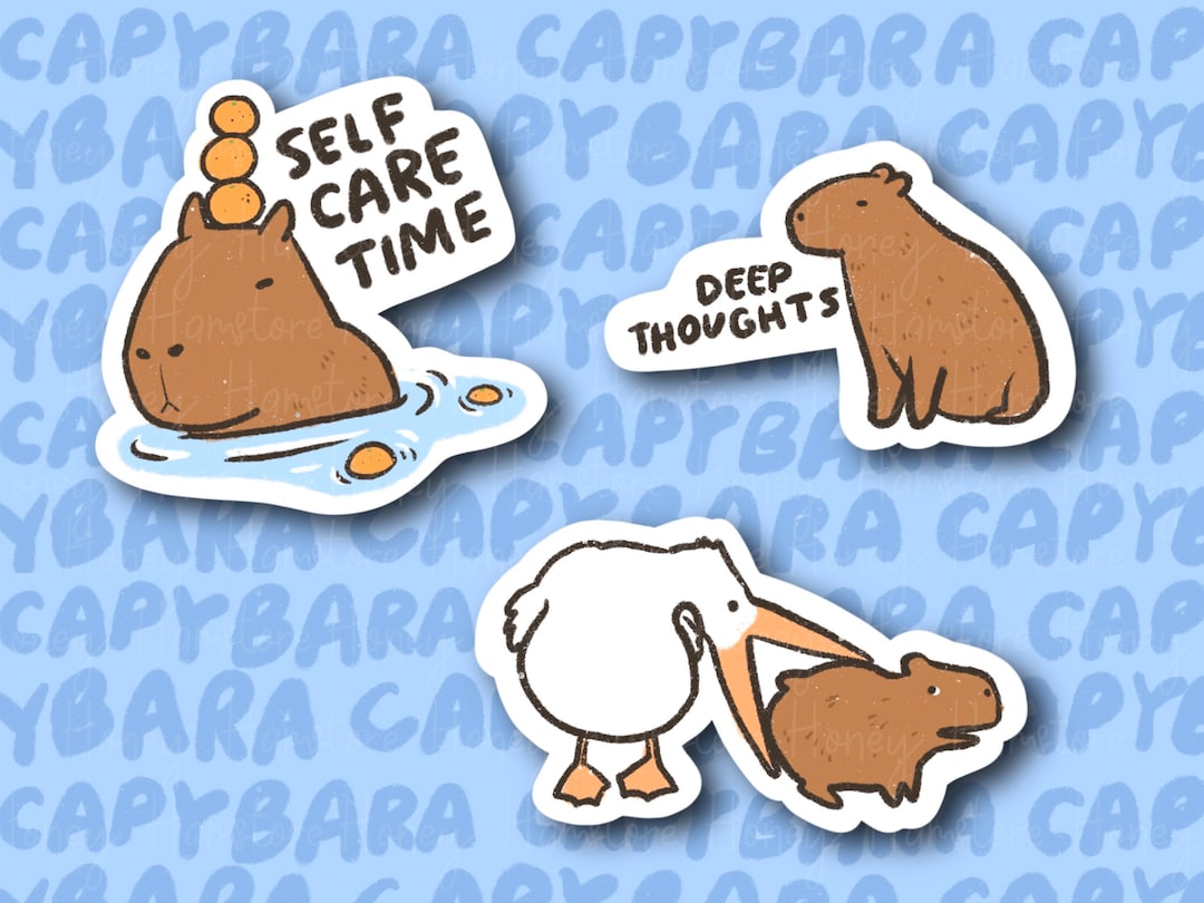 Capybara Sticker Set | Funny and Cute Laptop Sticker | Gifts Under 5 ...