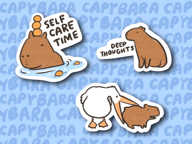 Capybara Sticker Set Funny and Cute Laptop Sticker Gifts - Etsy
