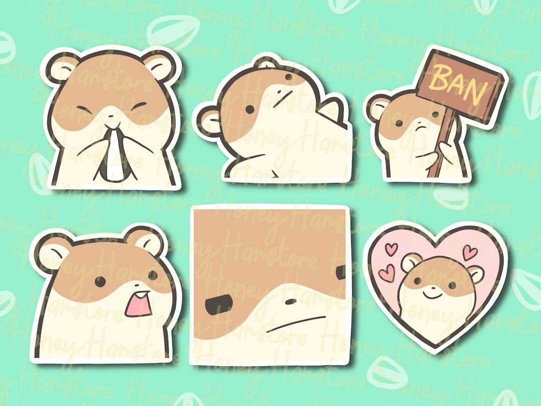 Hamster Emote Sticker Set | Seed Eating | Ban | Pog | Sus | Funny ...