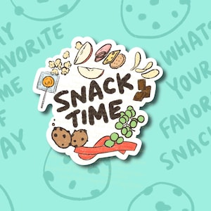 Snack Time Sticker | Funny Sticker | Gifts Under 10 | Water Resistant ...