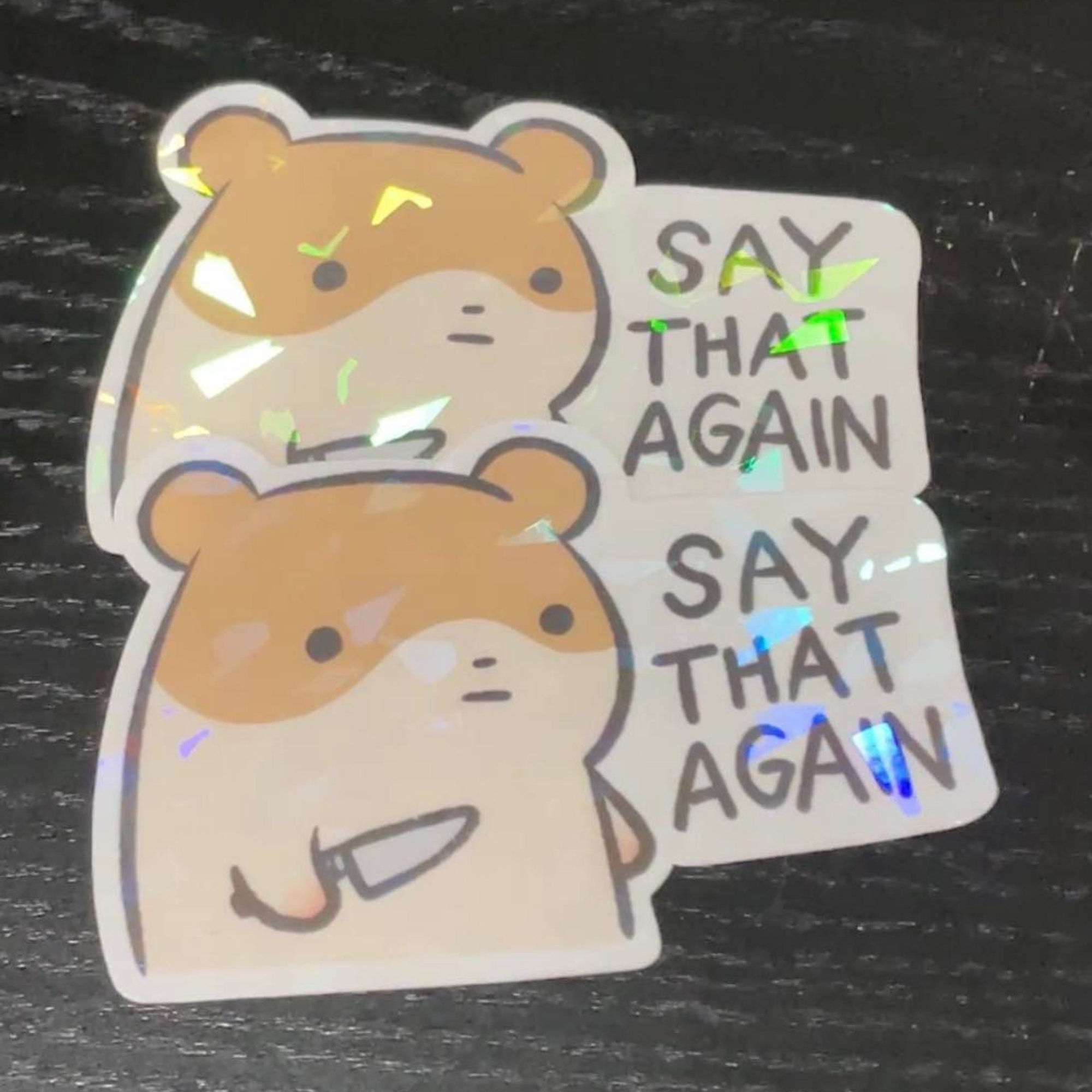 Hamster With Knife Sticker Funny Meme Sticker Cute Laptop - Etsy