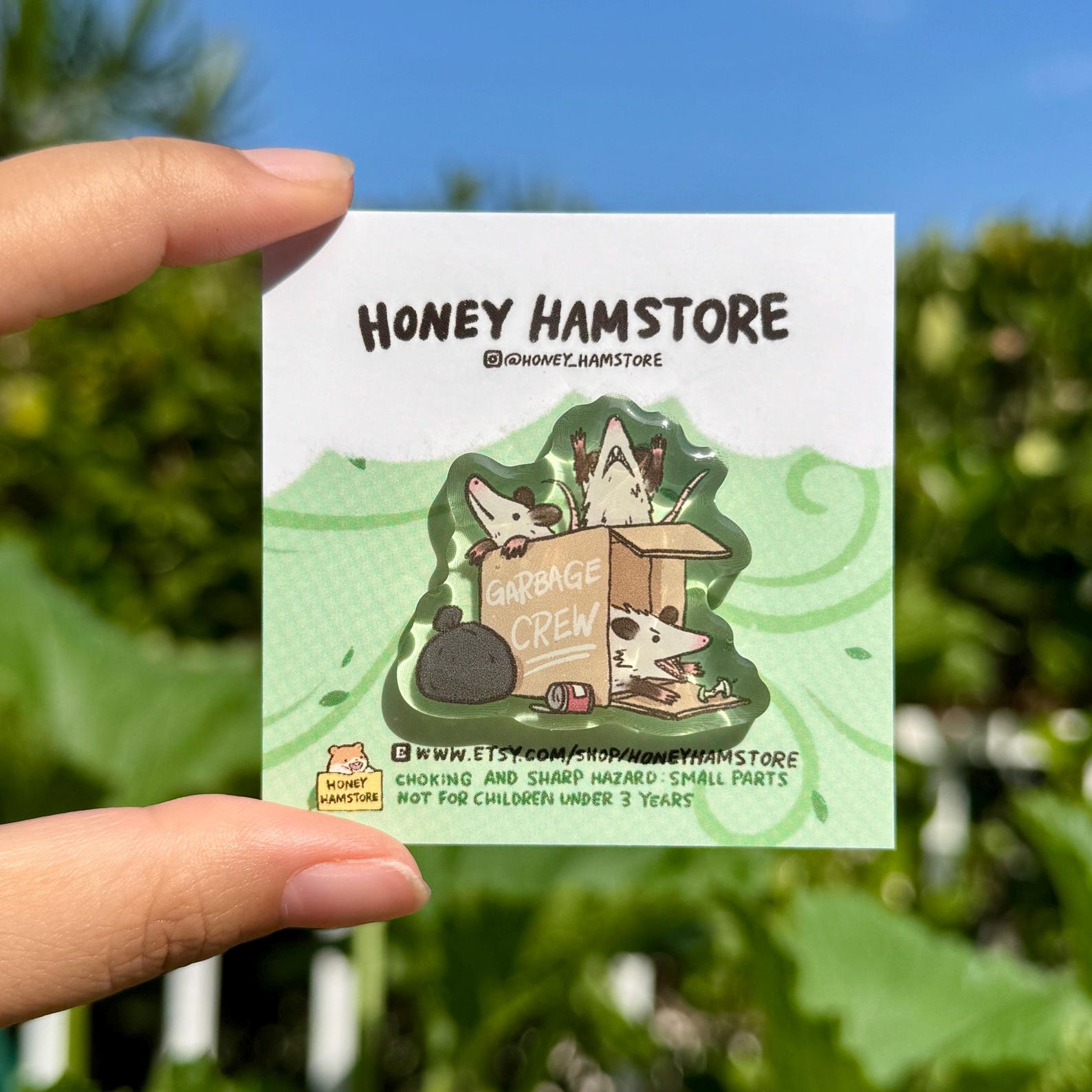 Garbage Crew Possum | Acrylic Pin | Cute Funny Design | Gifts Under 10 ...