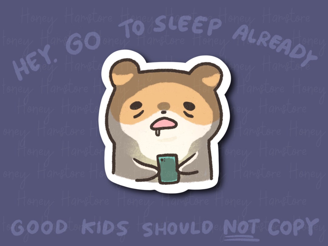 Phone Addicted Hamster | Funny Cute Sticker | Gifts Under 10 | Water ...