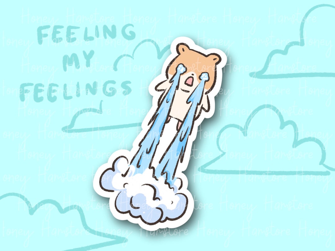 Hamster Crying Into Space | Funny and Cute Laptop Sticker | Gifts Under ...