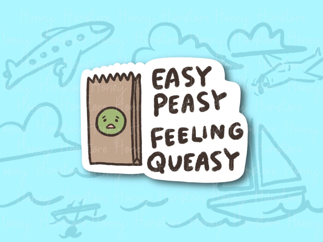 Easy Peasy Feeling Queasy | Funny and Cute Laptop Sticker | Gifts Under ...